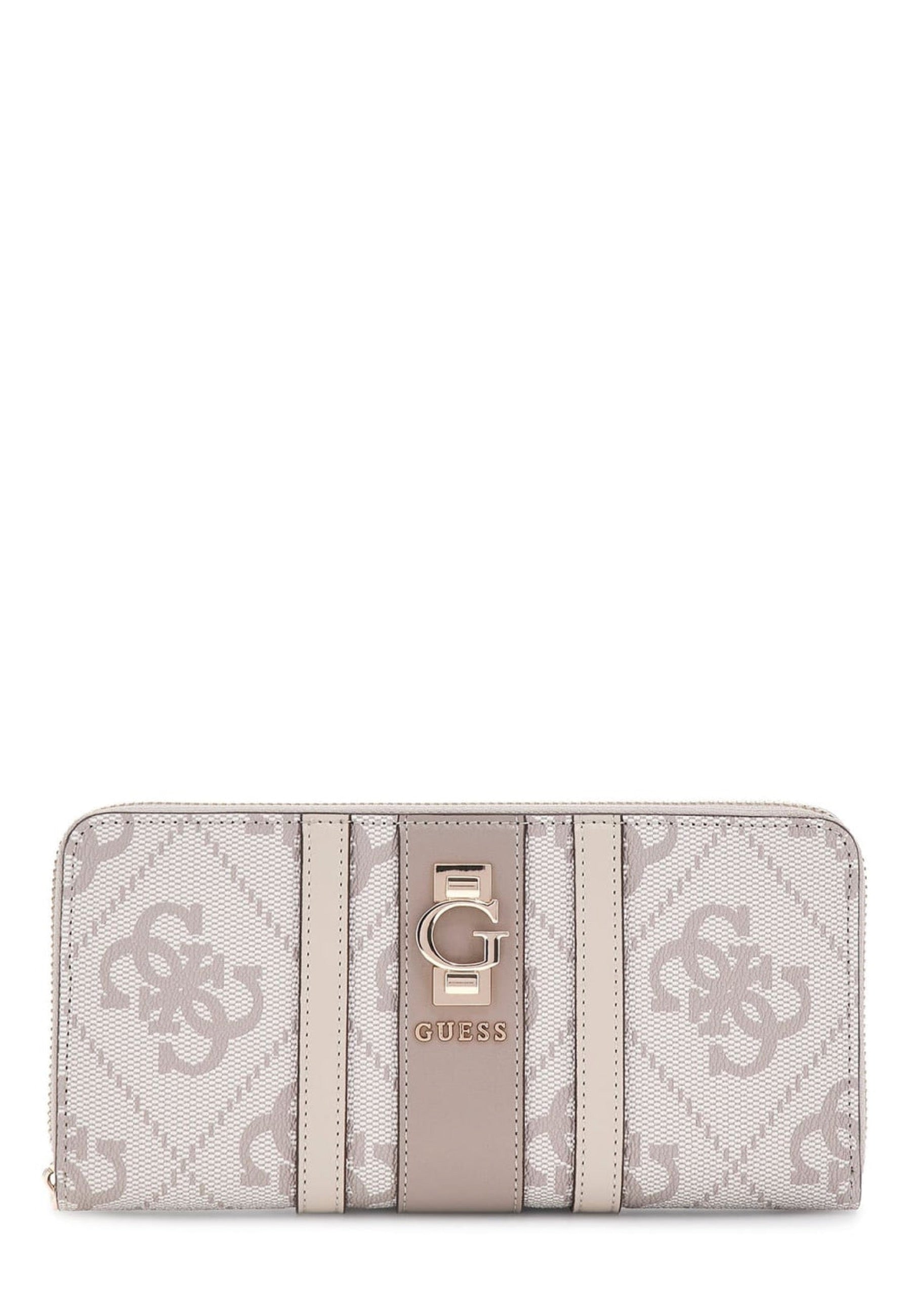 PORTAFOGLIO DONNA ZIP AROUND GUESS ERENIA SO7838146 DARK TAUPE LOGO ...